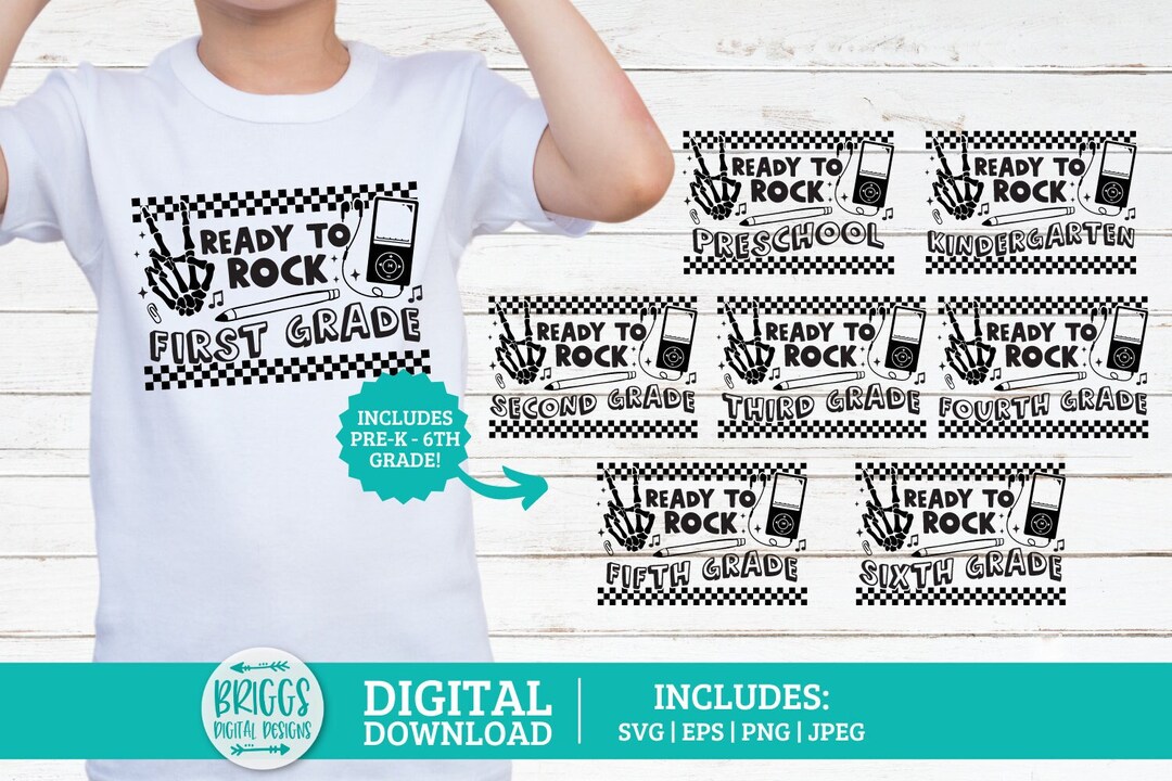 Back to School SVG | Rock and Roll Svg, Ready to Rock Svg, First Grade ...