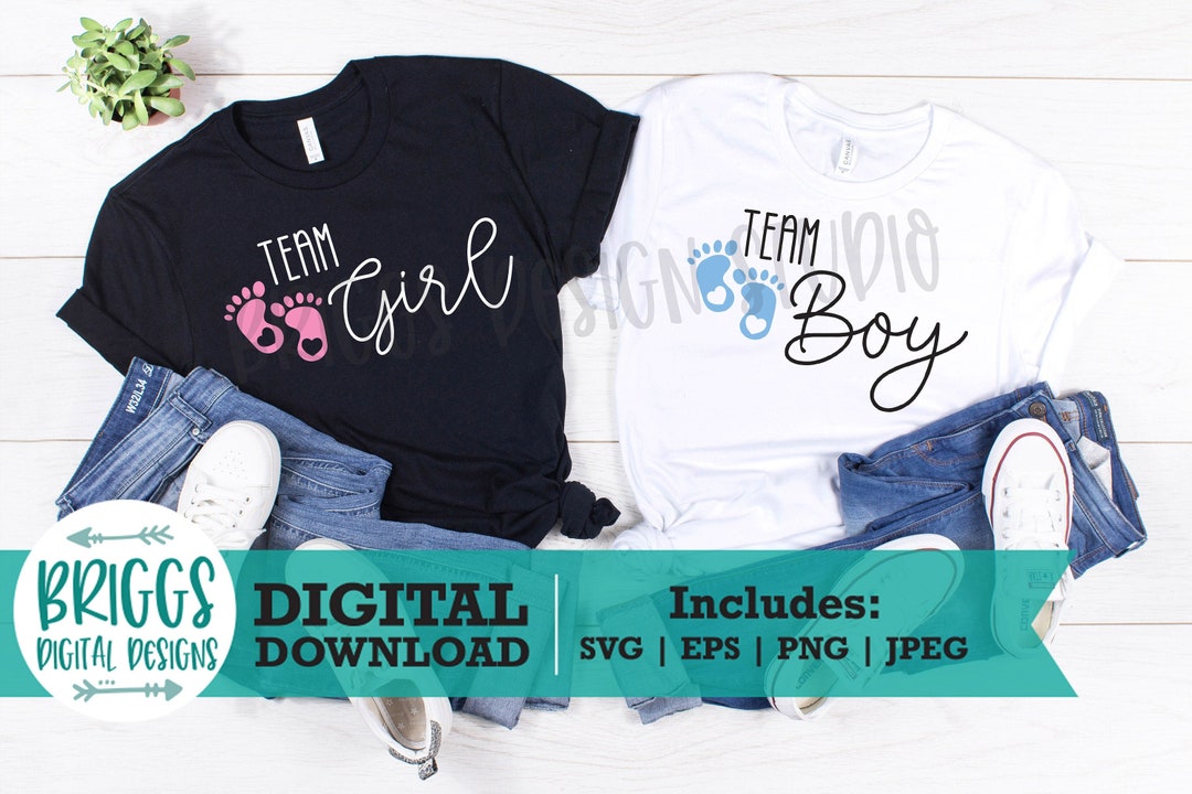 Team Boy SVG, Team Girl Svg, Gender Reveal Svg, He or She Svg, Pink or ...