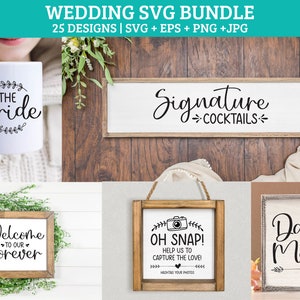 Wedding SVG Bundle | Rustic Wedding Svg, Bride Svg, Cards and Gifts Svg ...