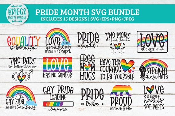 LGBT SVG Bundle Pride Svg Bundle Rainbow Svg Gay Pride - Etsy