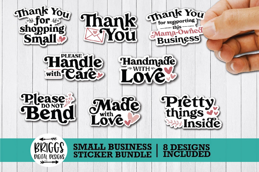 Small Business Sticker Bundle | 8 Sticker Bundle, Print and Cut ...