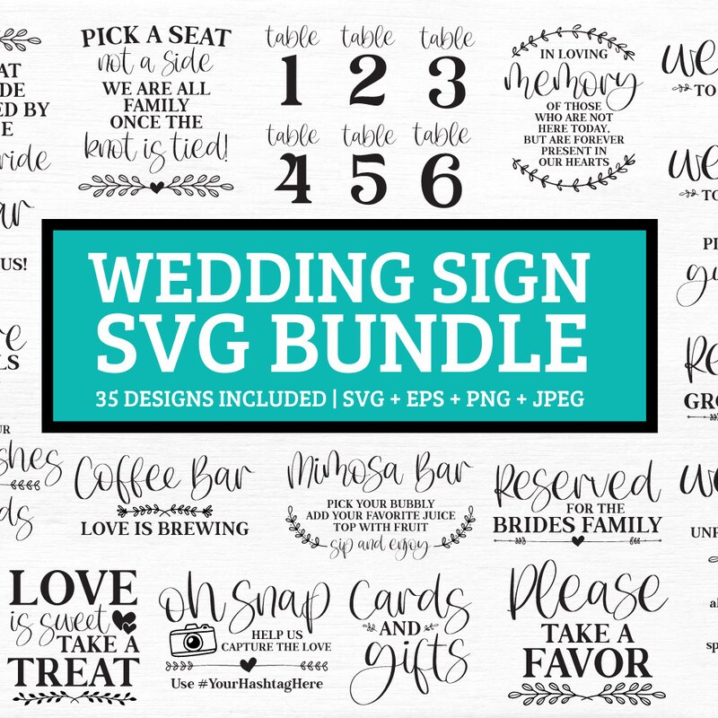 Wedding Sign Svg - Etsy