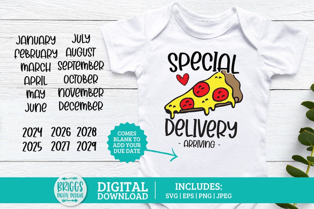 Pizza Pregnancy SVG | Pizza Svg, Special Delivery SVG, Pregnancy ...