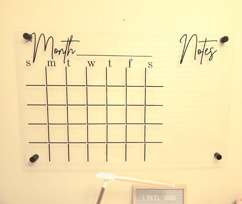 Acrylic Signs / Monthly Calendar / Weekly Calendar / Family Planner ...