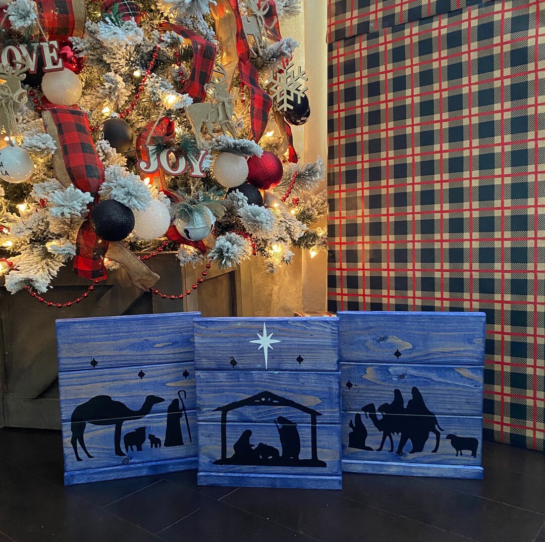 Manger Scene / Wood Manger Scene - Etsy