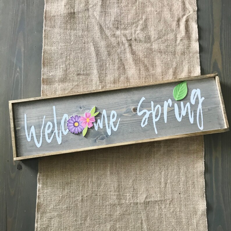 Reversible Welcome PEEPS Weclome Spring Wood Sign / Easter / - Etsy