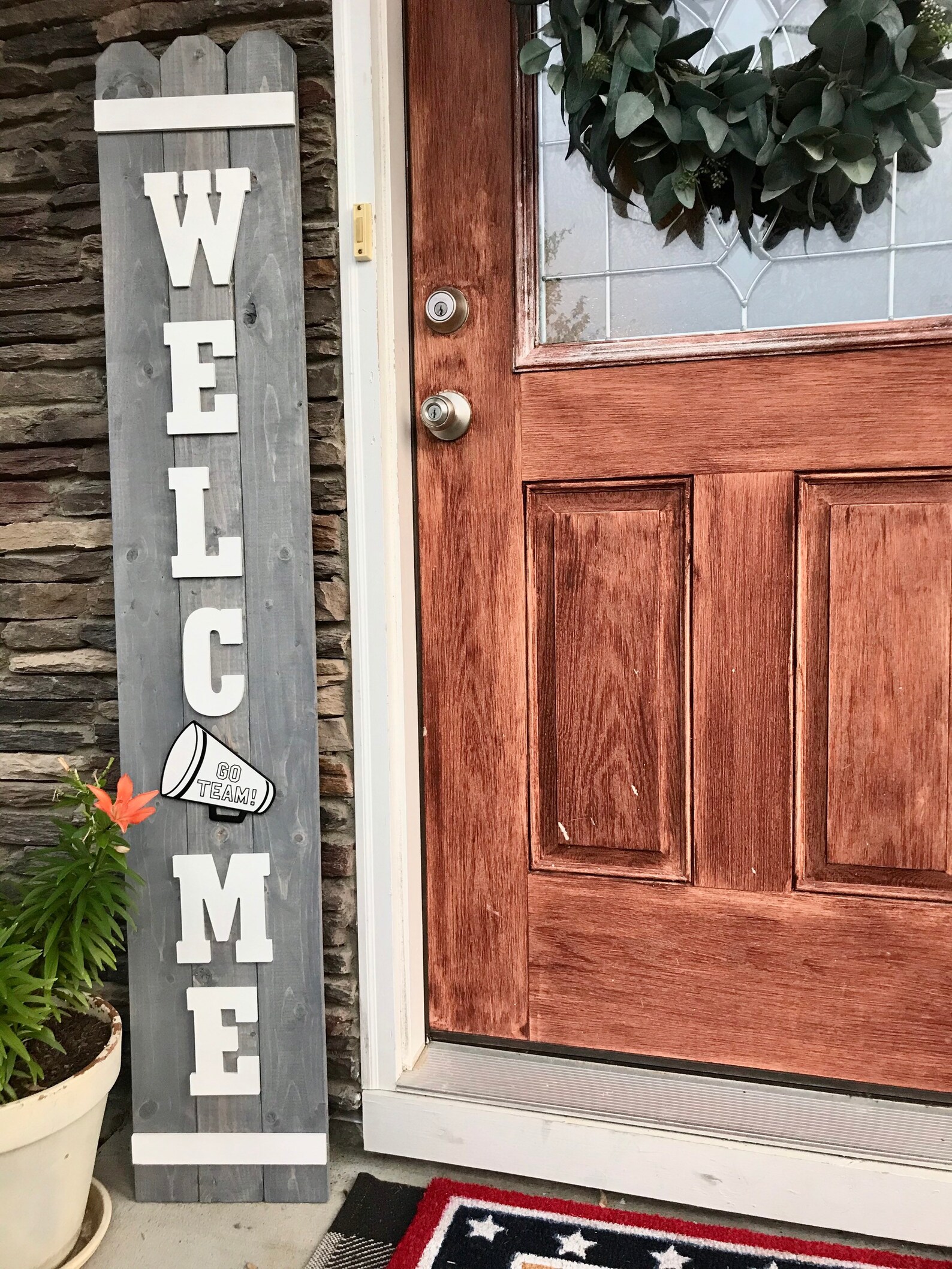 Welcome interchangeable O / Front porch sign / | Etsy