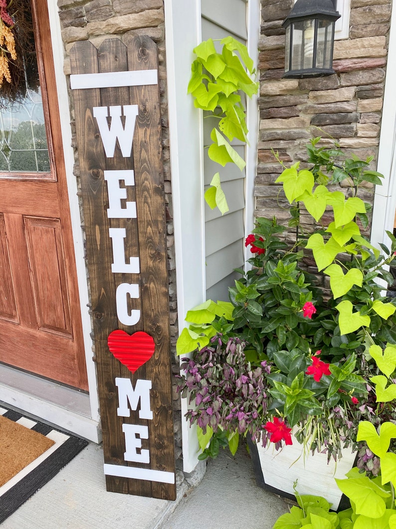 Welcome interchangeable O / Front porch sign / | Etsy