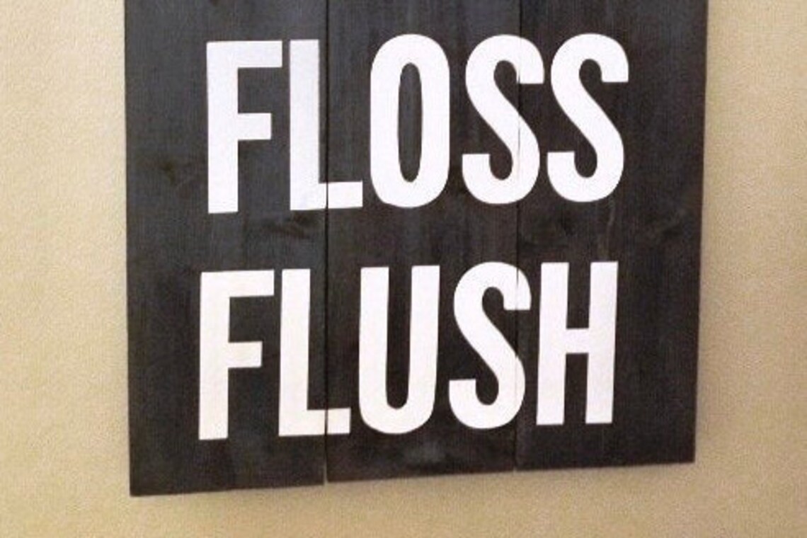 Wash Brush Floss Flush Wood Sign - Etsy