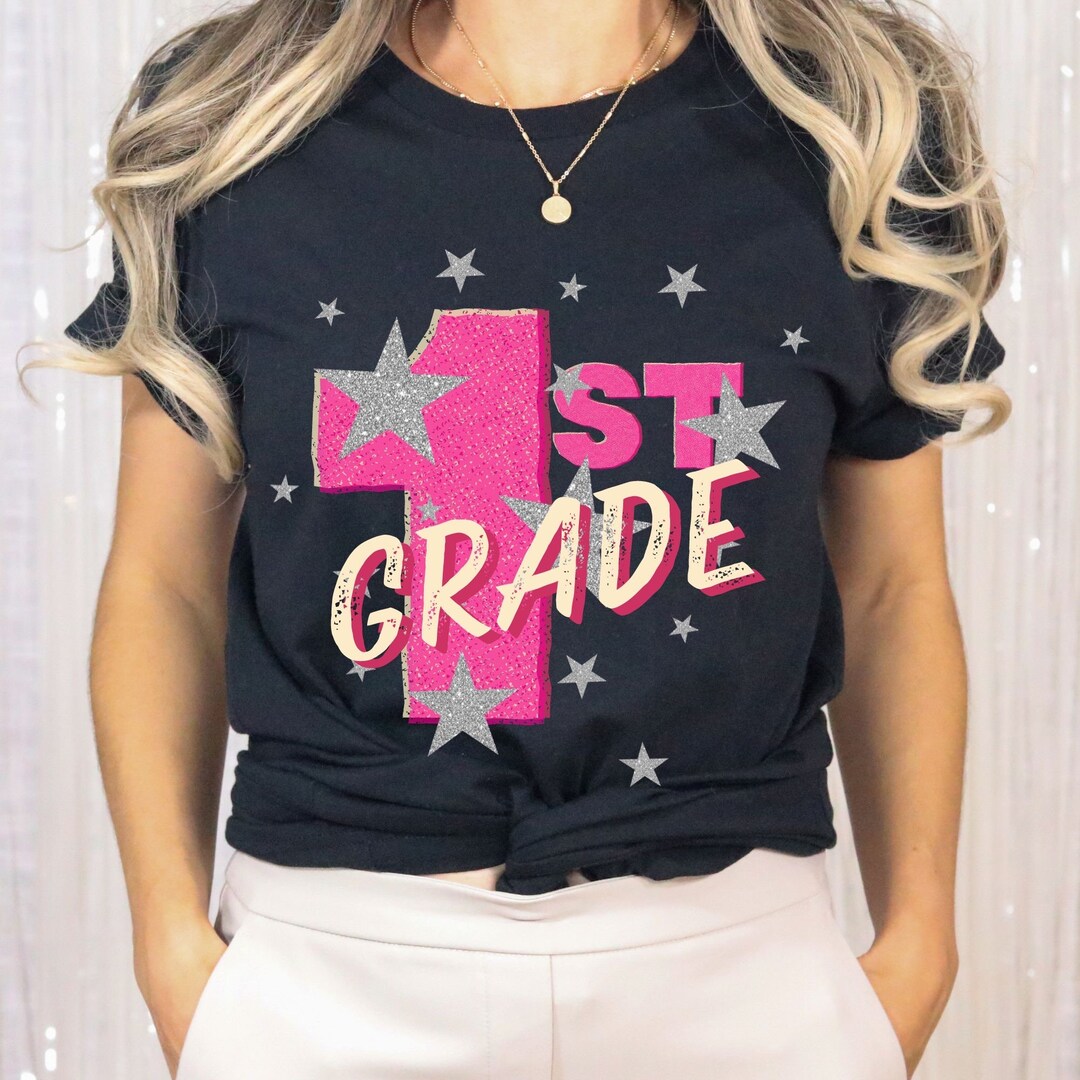 First Grade Star Glitter PNG - Etsy