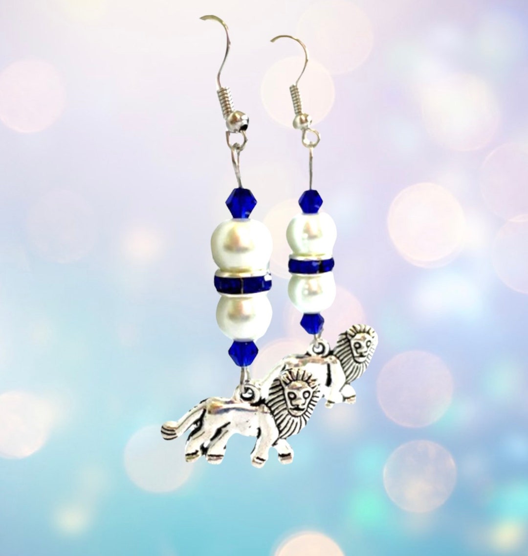 Detroit LIONS Handmade Earrings - Etsy