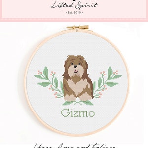 Lhasa Apso Cross Stitch Pattern - Personalise Your Own Samoyed Name ...