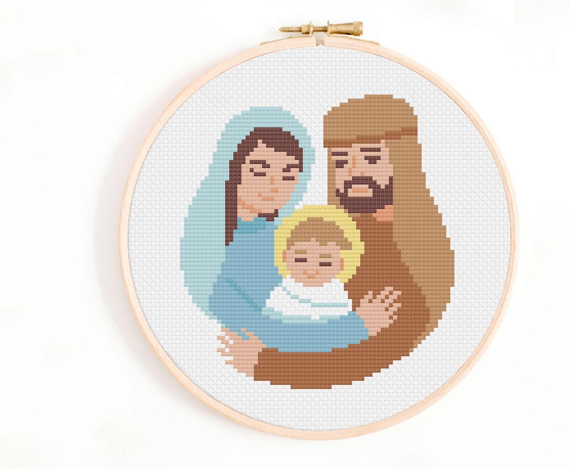 Baby Jesus Cross Stitch Pattern Christian Cross Stitch | Etsy