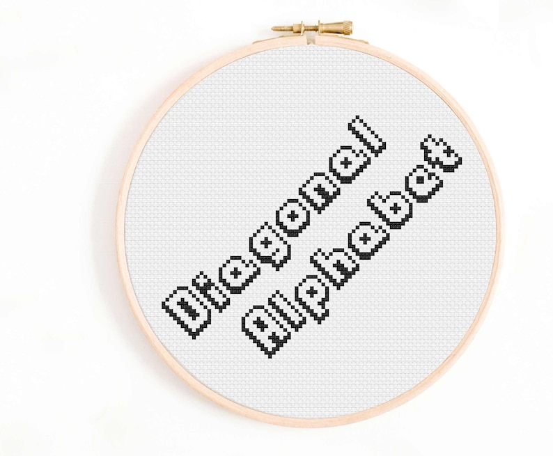 Small Diagonal Alphabet Cross Stitch Pattern - 45 Degree Angled Cross ...