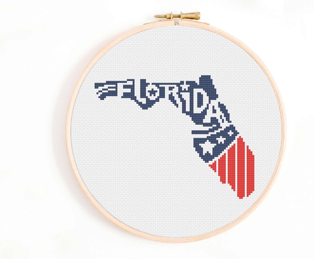 Florida Cross Stitch Pattern - Farmhouse Style Cross Stitch Pattern PDF ...