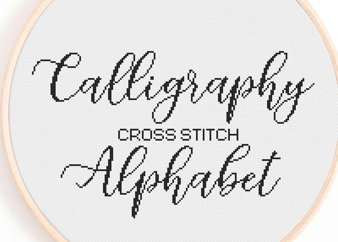 Full Alphabet Cross Stitch Pattern Calligraphy Cross Stitch - Etsy