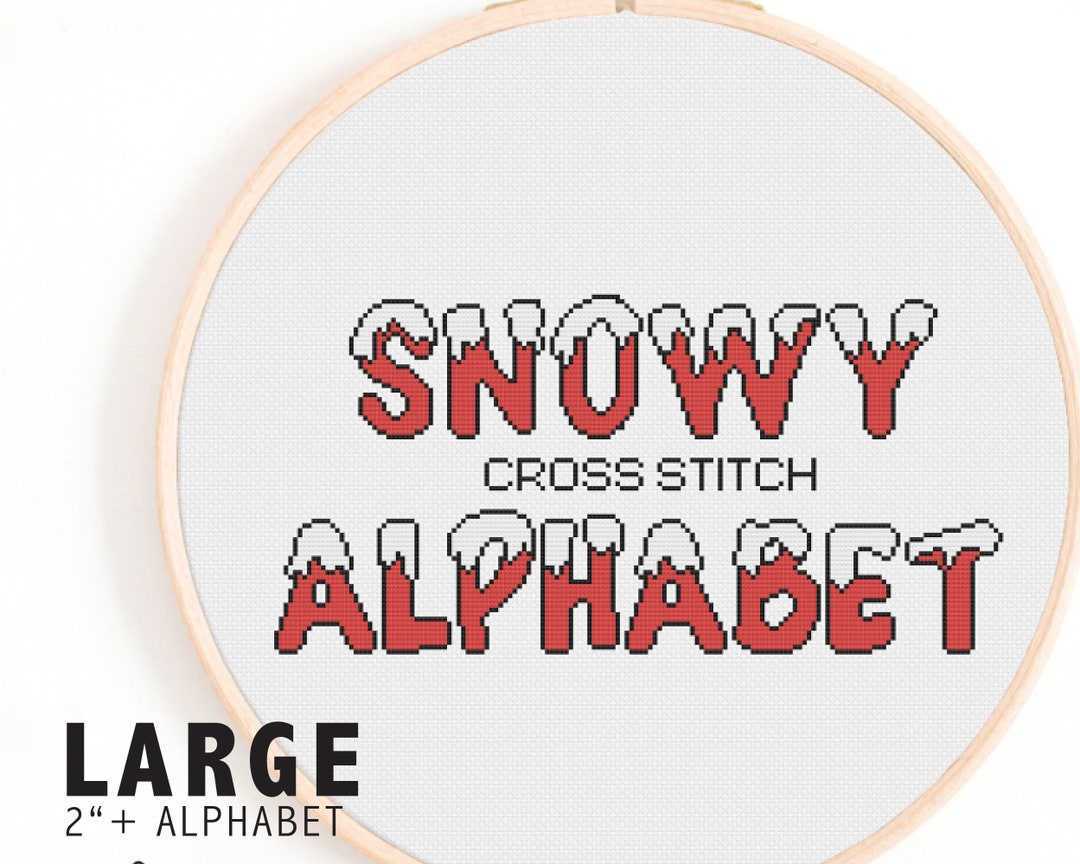 Snowy Alphabet - Full Alphabet Cross Stitch Pattern - Christmas Cross ...