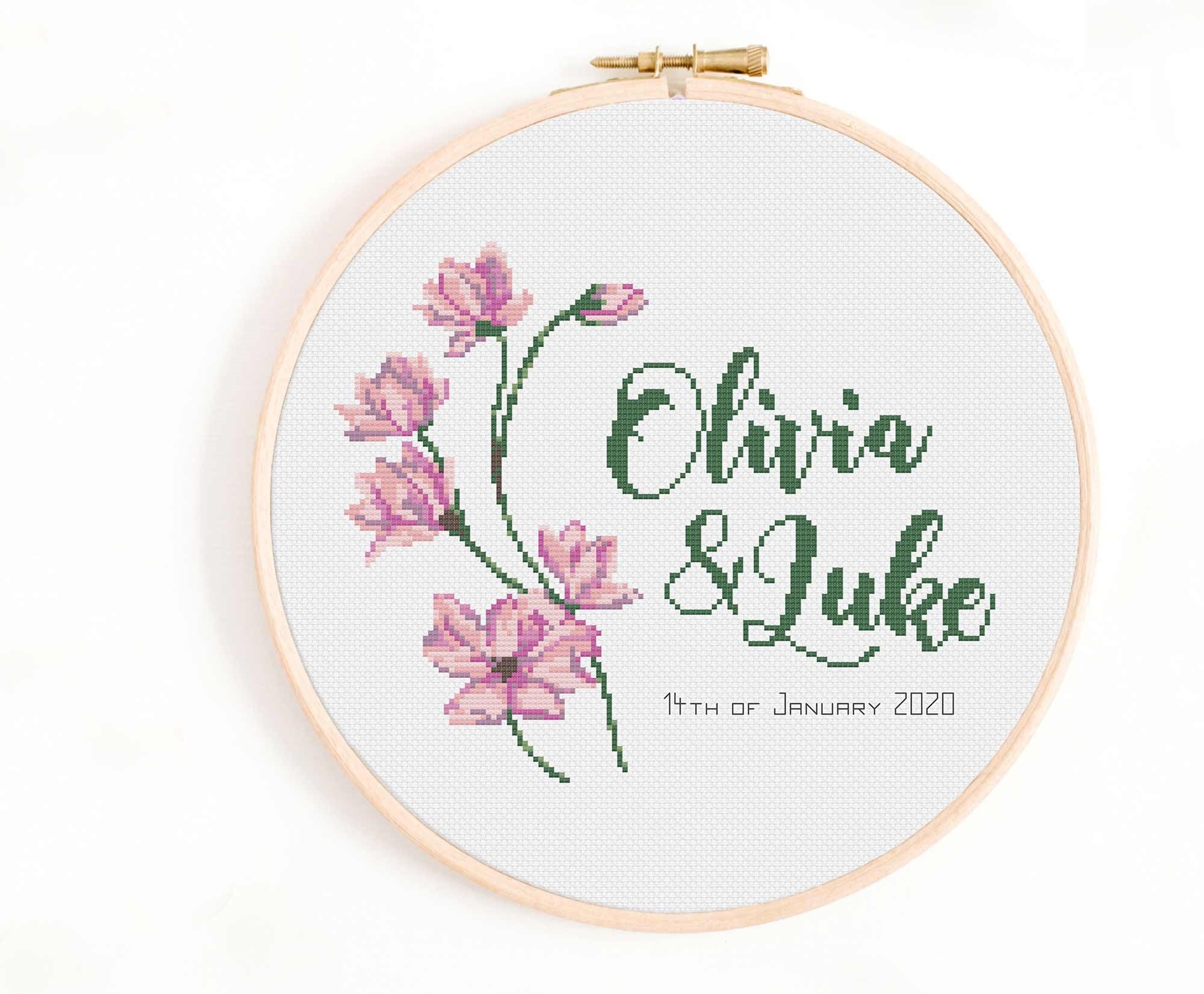 Wedding Cross Stitch Pattern Modern Wedding Cross Stitch | Etsy