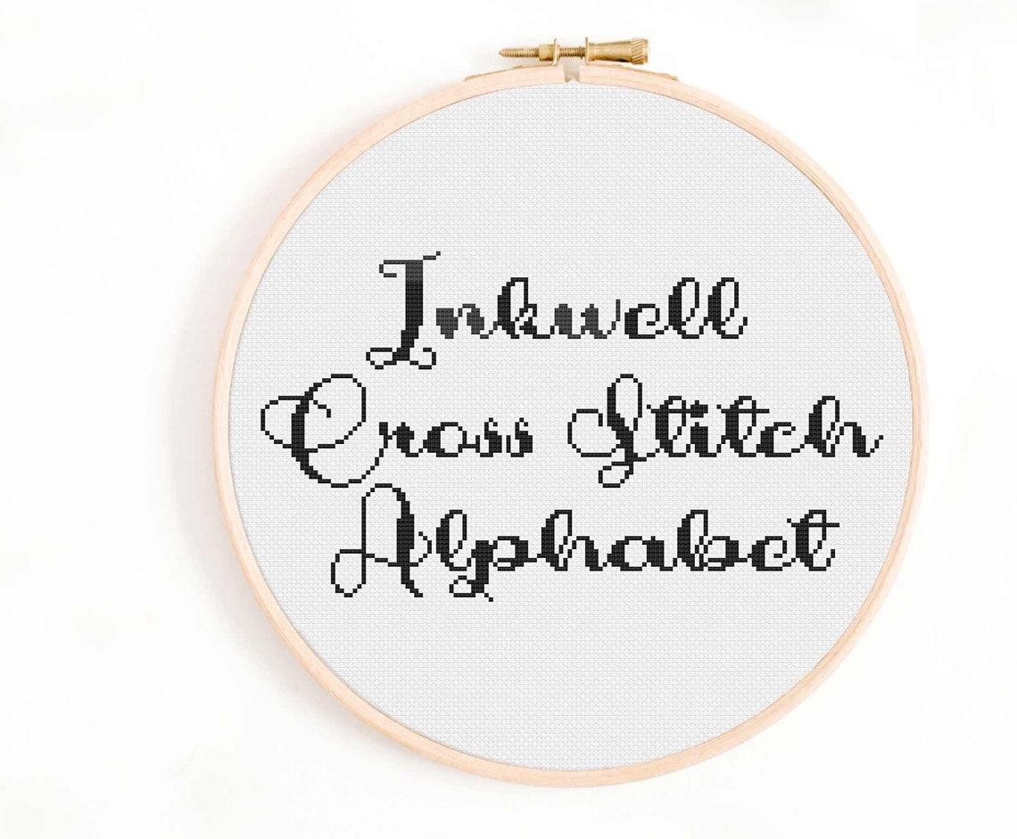 Full Alphabet Cross Stitch Pattern - Calligraphy Cross Stitch Alphabet ...