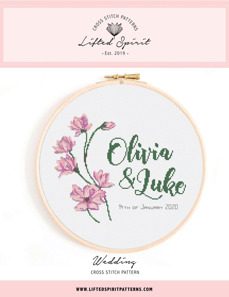 Wedding Cross Stitch Pattern Modern Wedding Cross Stitch - Etsy
