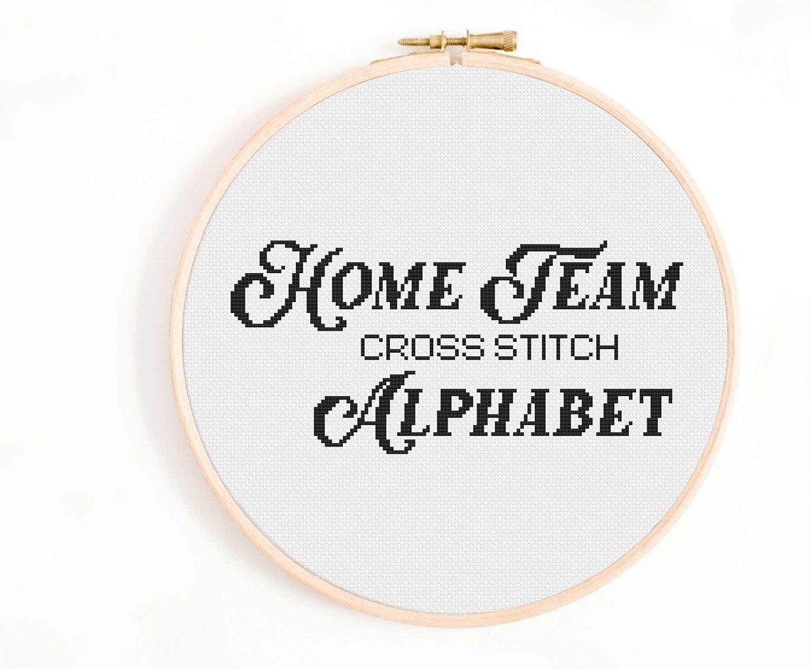 Home Team Alphabet Cross Stitch Pattern - Full Cross Stitch Alphabet ...