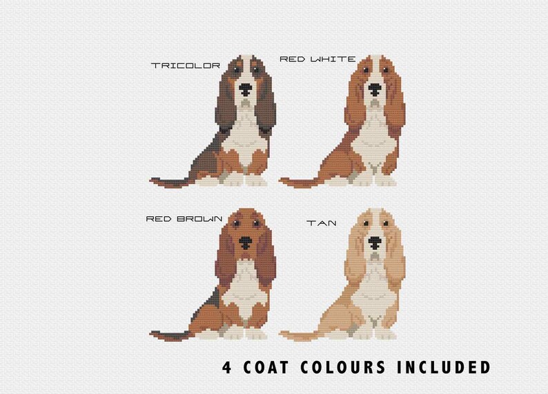 Basset Hound Cross Stitch Pattern: Personalized Nameplate (PDF Download ...