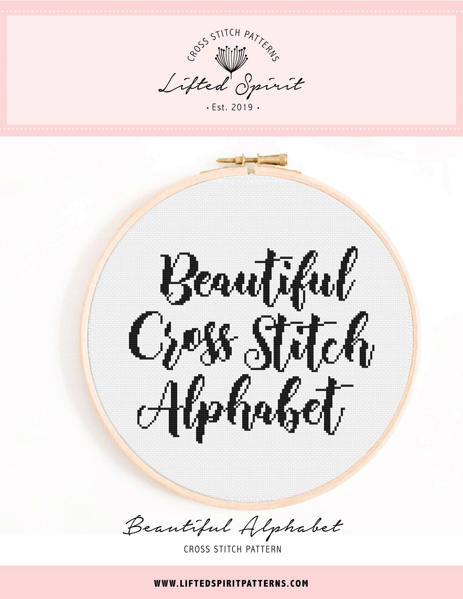 Full Alphabet Cross Stitch Pattern Calligraphy Cross Stitch - Etsy