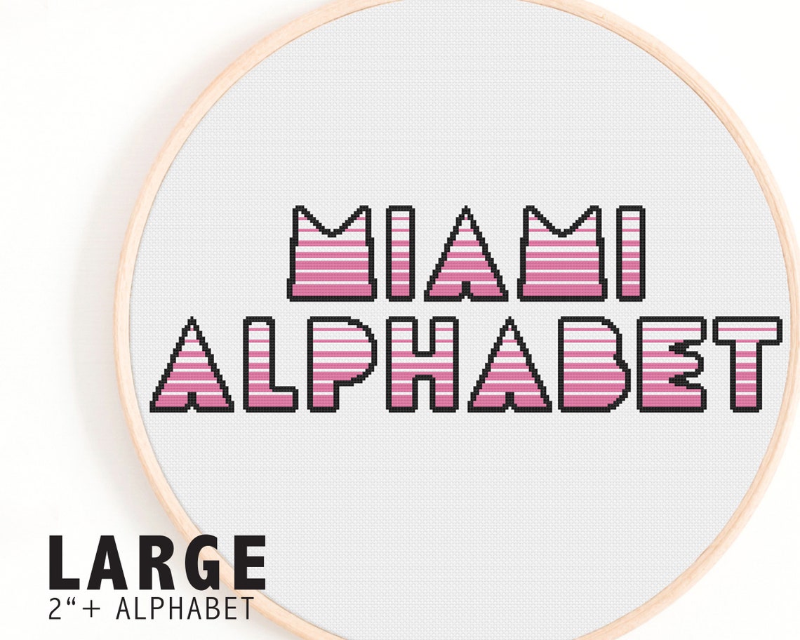 Miami Alphabet - Full Alphabet Cross Stitch Pattern - 80s Retro Cross ...