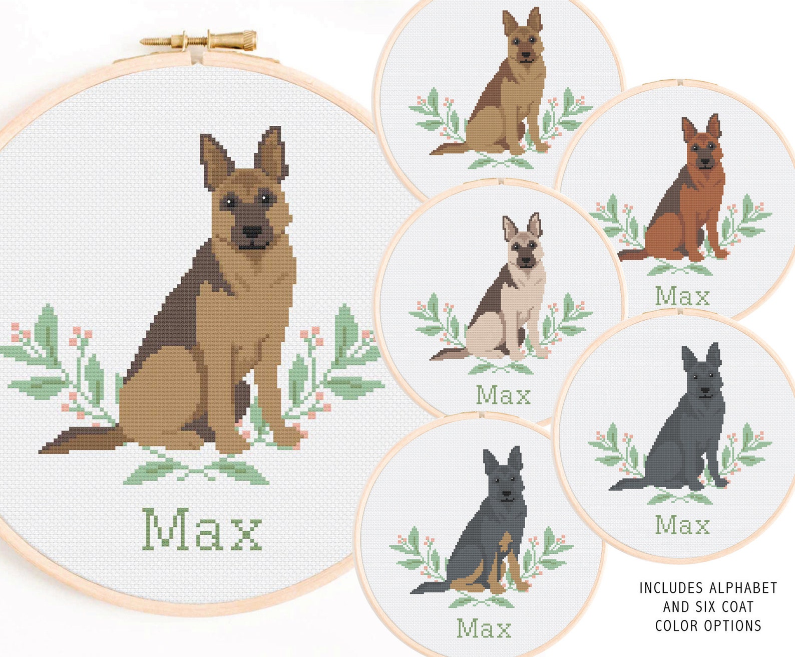 German Shepherd Cross Stitch Pattern Personalise Your Own - Etsy