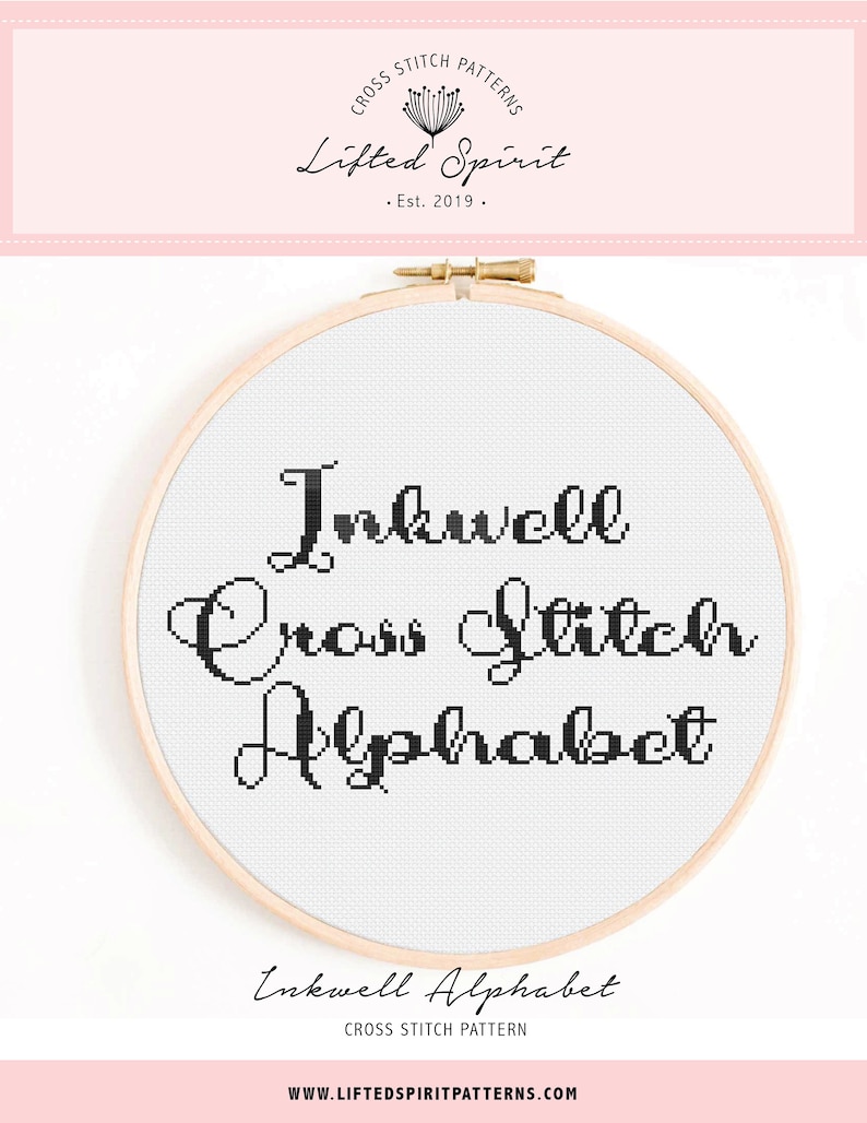 Full Alphabet Cross Stitch Pattern - Calligraphy Cross Stitch Alphabet ...