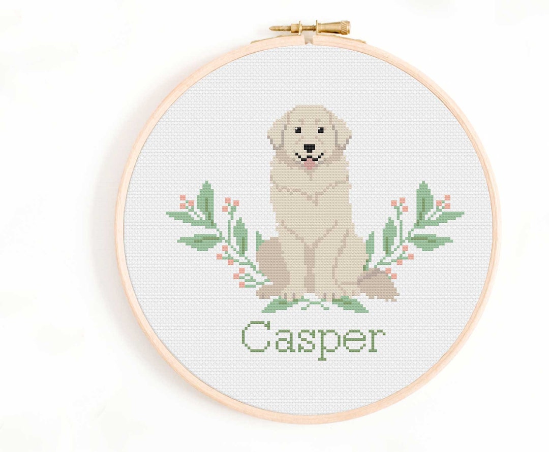 Great Pyrenees Cross Stitch Pattern - Personalise Your Own Dog ...