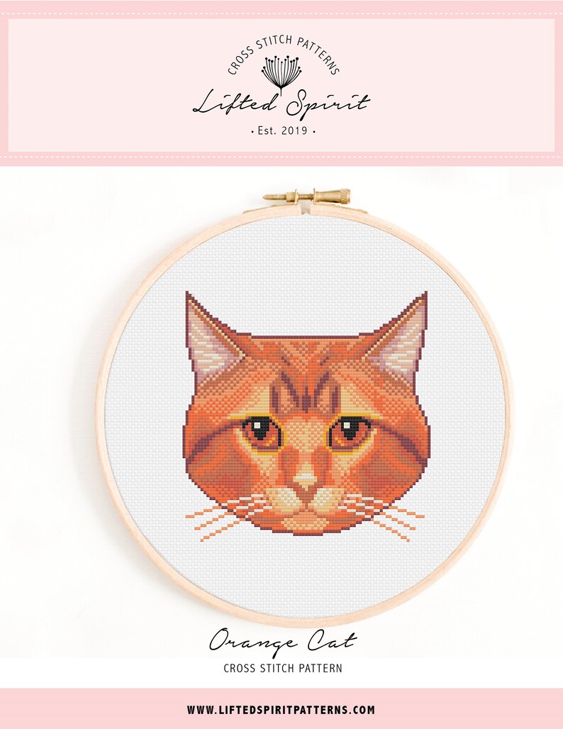 Orange Cat Cat Portrait Cross Stitch Pattern marmalade Cat - Etsy