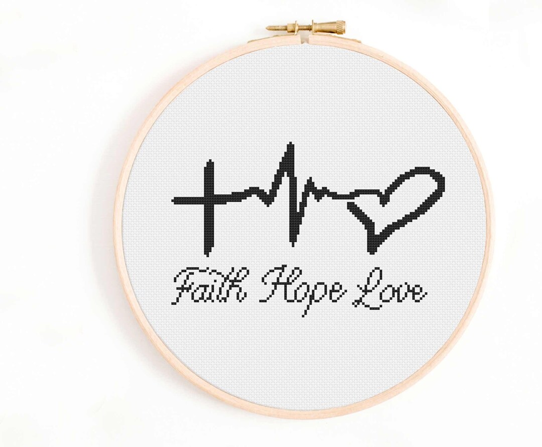 Faith Hope and Love Cross Stitch Pattern - Bible Cross Stitch Pattern ...