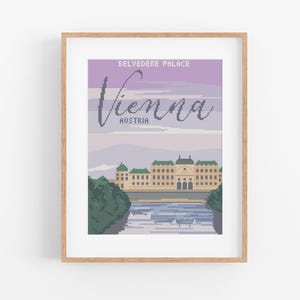 Vintage Travel Austria Cross Stitch Pattern - Vintage Style Vienna ...