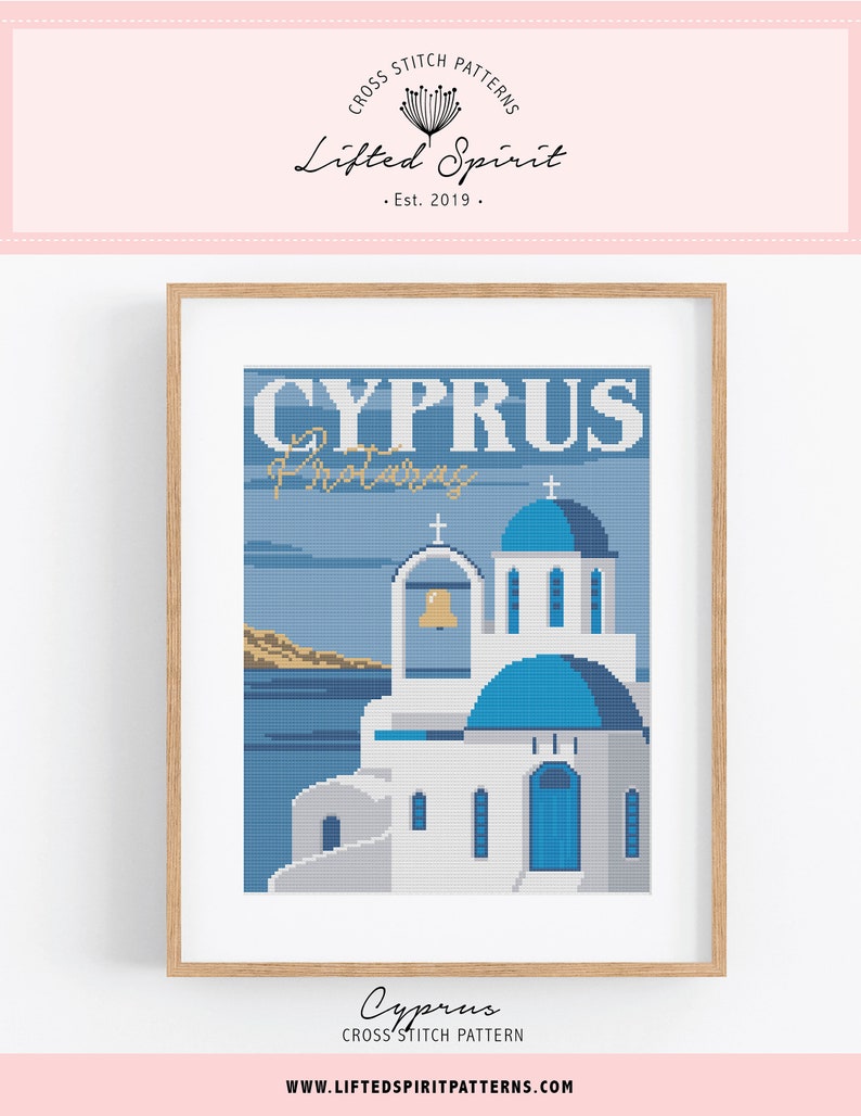 Vintage Travel Cyprus Cross Stitch Pattern - Europe Cross Stitch ...