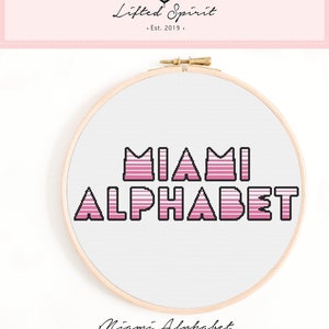 Miami Alphabet - Full Alphabet Cross Stitch Pattern - 80s Retro Cross ...