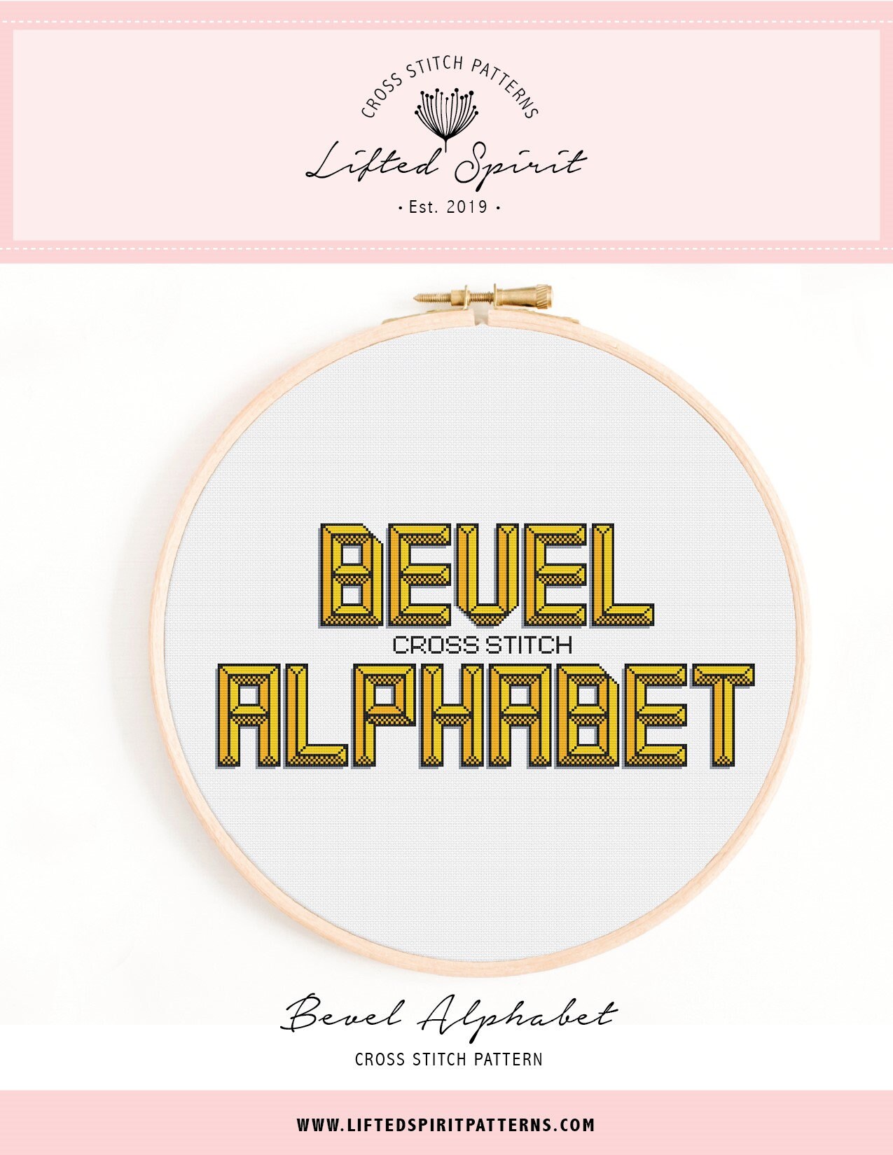 Bevel Alphabet Full Alphabet Cross Stitch Pattern Colorful - Etsy