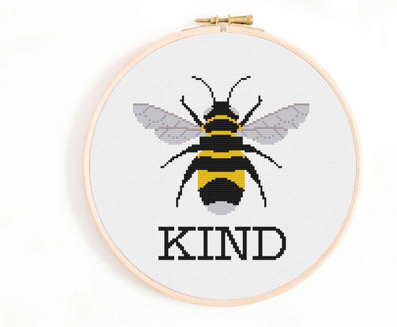 Bee Kind Cross Stitch Pattern Bumble Bee Cross Stitch | Etsy