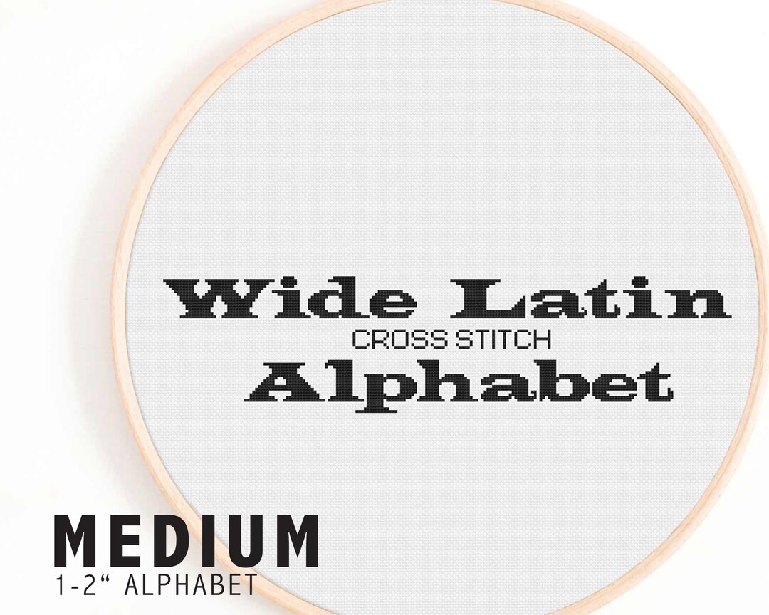 Wide Latin Alphabet Cross Stitch Pattern - Full Cross Stitch Alphabet ...