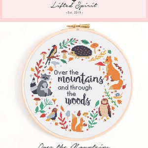 Over the Mountains and Through the Woods Cross Stitch Pattern. Quote ...