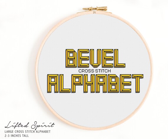 Bevel Alphabet Full Alphabet Cross Stitch Pattern Colorful | Etsy