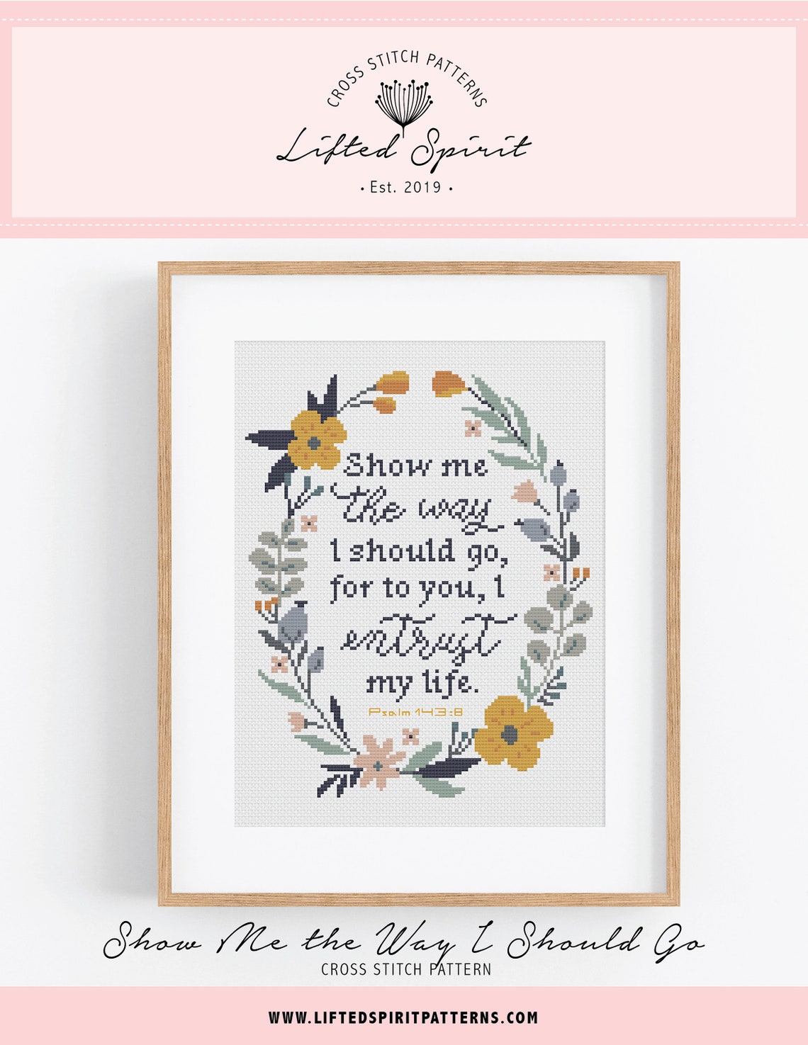 Christian Cross Stitch Pattern Show Me the Way I Should Go - Etsy