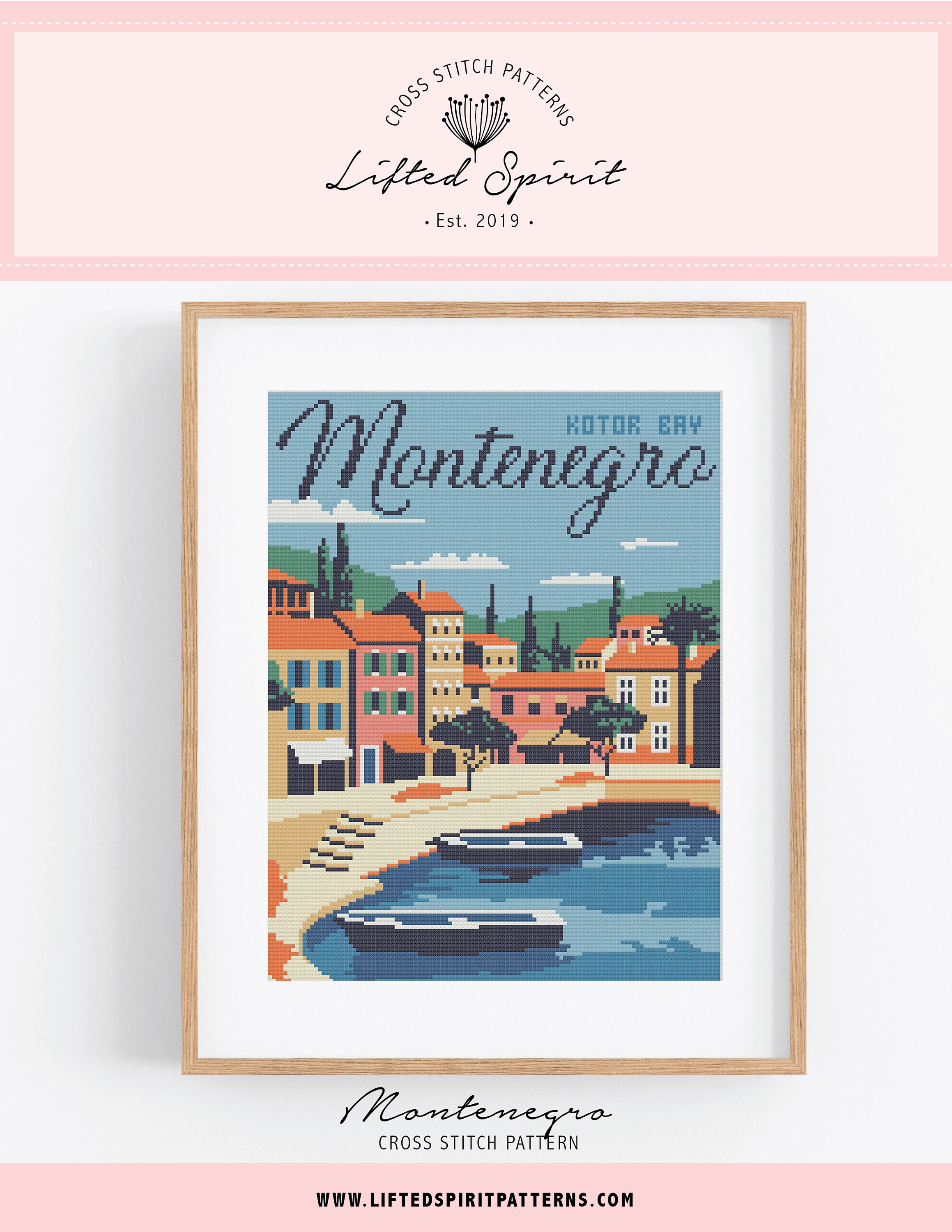 Vintage Travel Montenegro Cross Stitch Pattern Vintage Style - Etsy