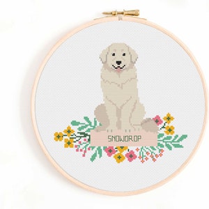 Great Pyrenees Cross Stitch Pattern - Personalise Your Own Dog ...