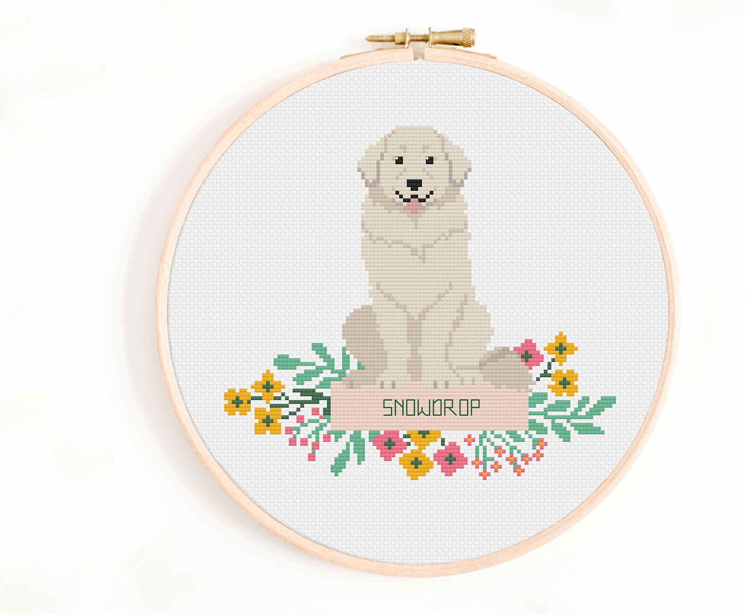Great Pyrenees Cross Stitch Pattern - Personalise Your Own Dog ...