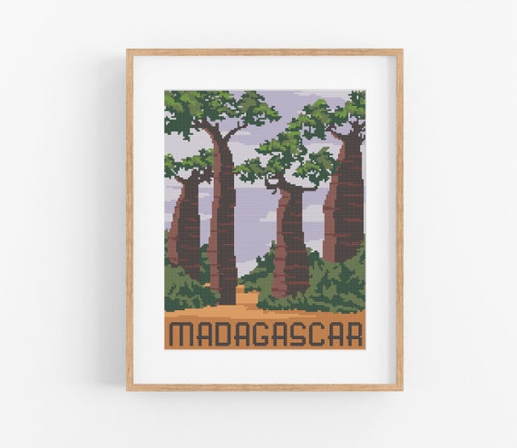 Vintage Travel Madagascar Cross Stitch Pattern African - Etsy