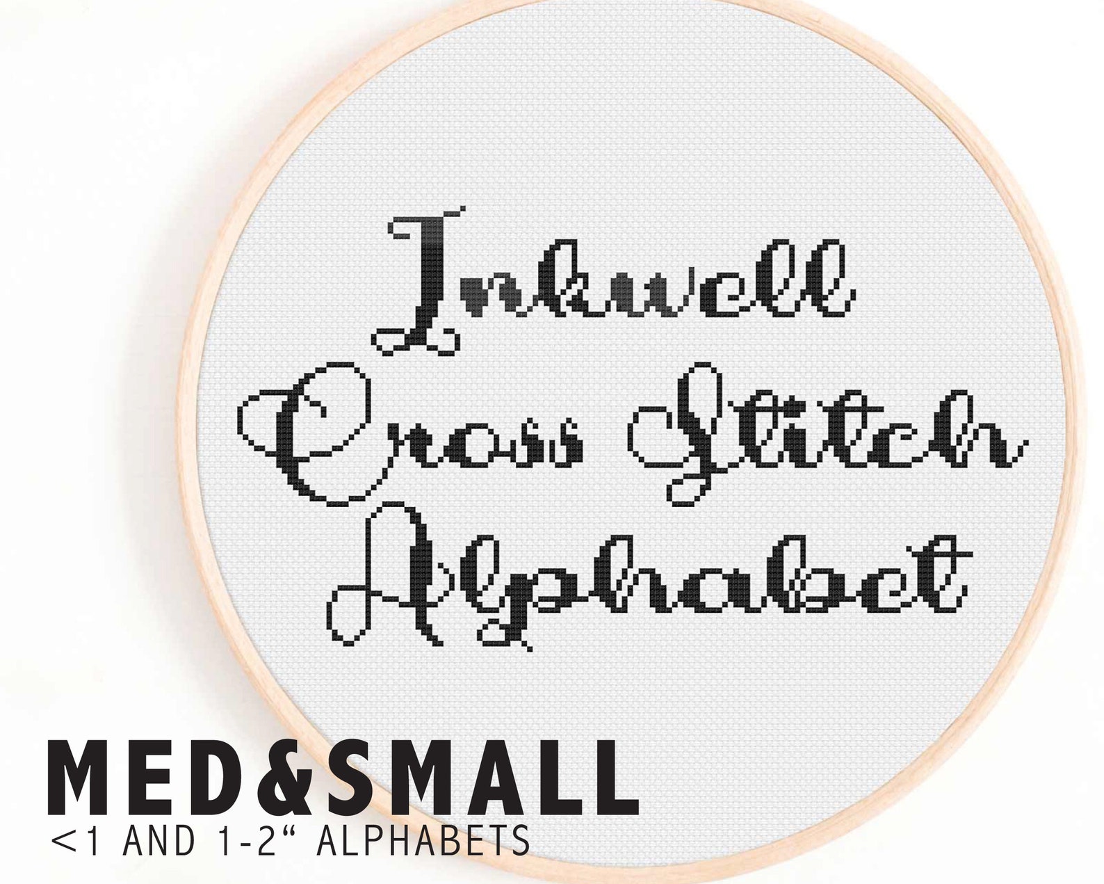 Full Alphabet Cross Stitch Pattern - Calligraphy Cross Stitch Alphabet ...