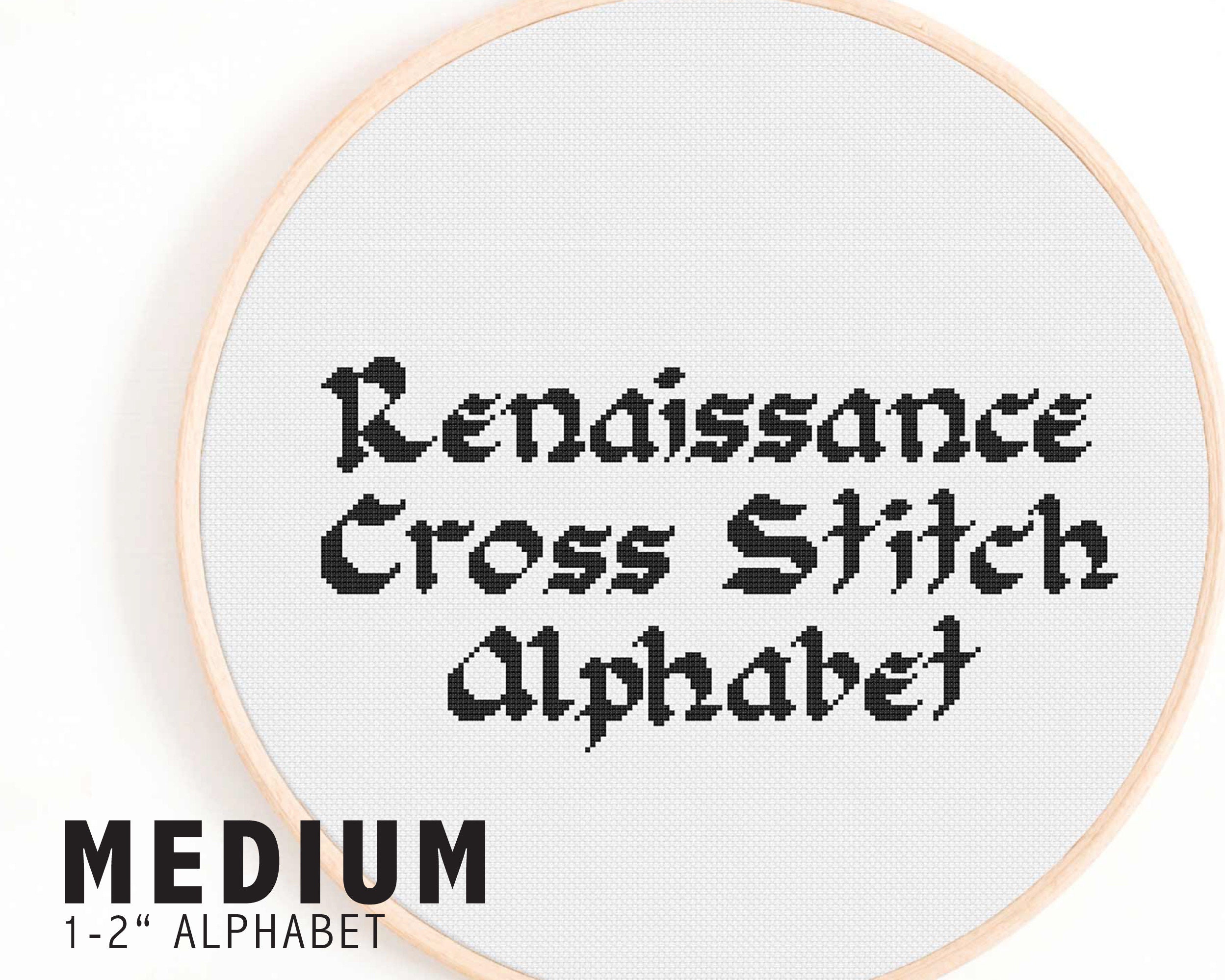 Full Alphabet Cross Stitch Pattern Renaissance Style Cross - Etsy
