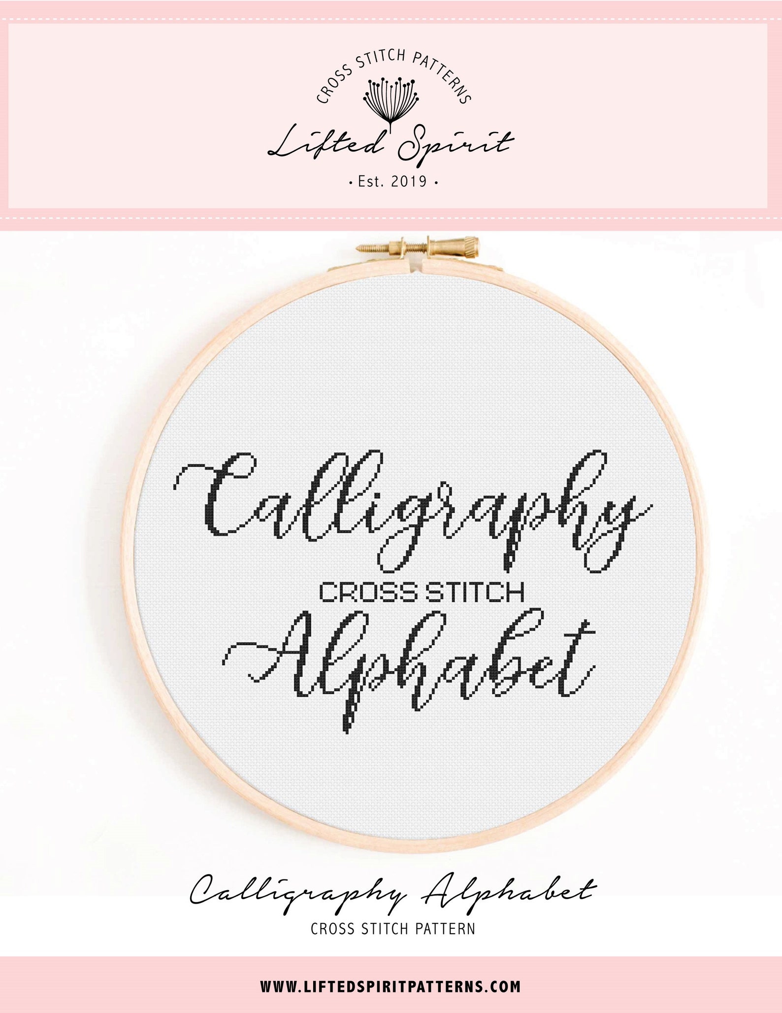 Full Alphabet Cross Stitch Pattern Calligraphy Cross Stitch | Etsy