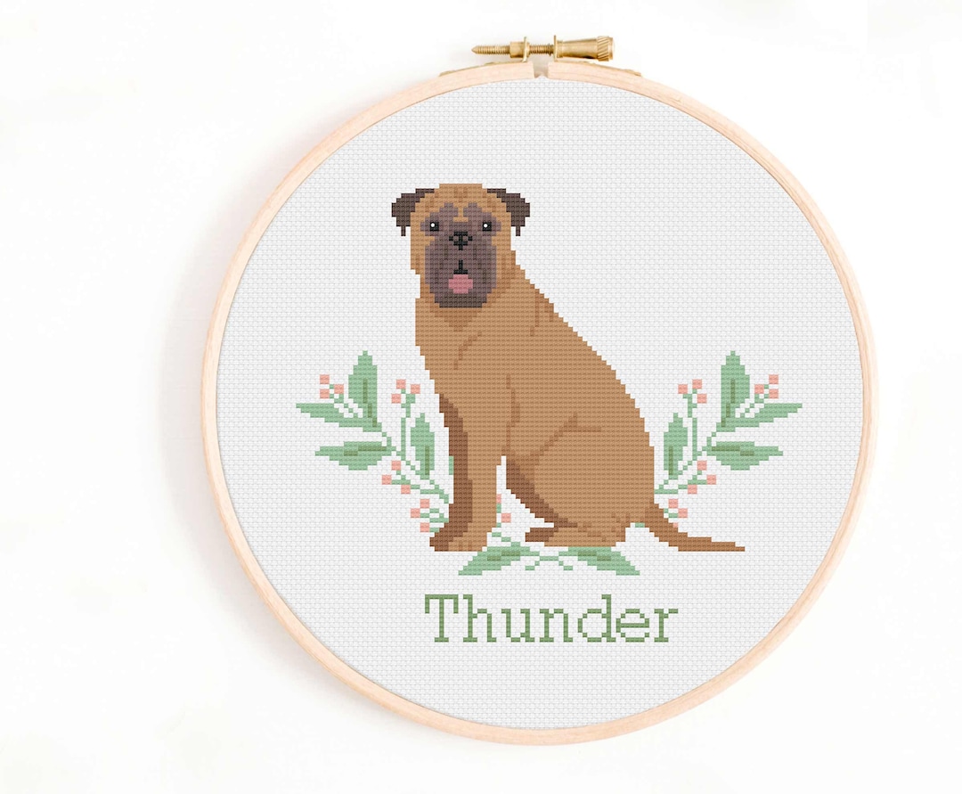 Bullmastiff Cross Stitch Pattern - Personalise Your Own Bull Mastiff ...